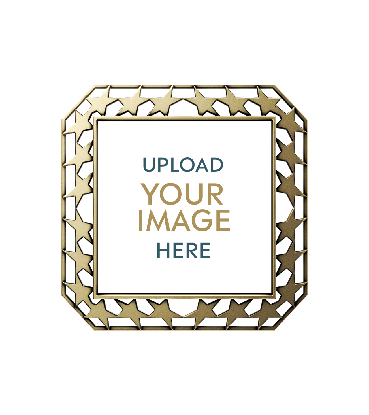 Star Border Square Custom Insert Medal