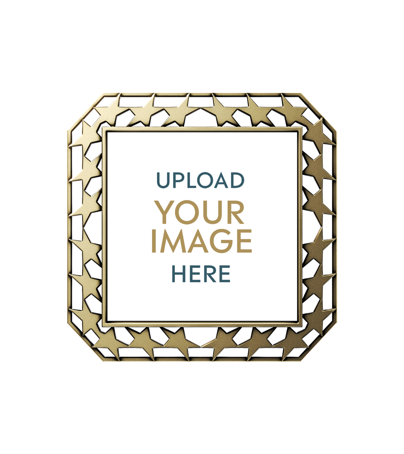 Star Border Square Custom Insert Medal