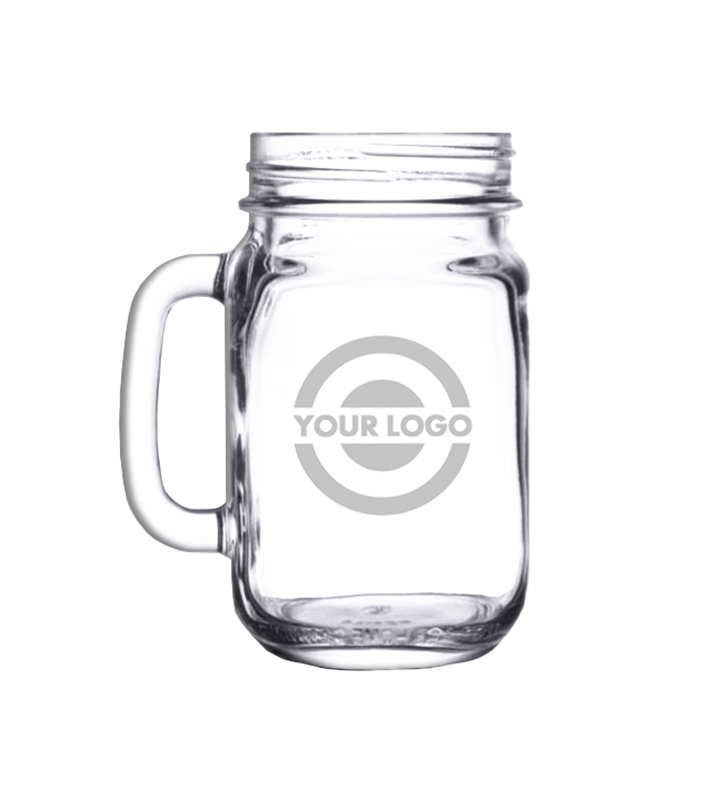 Engraved 16 Ounce Mason Jar with Handle - No Minimums