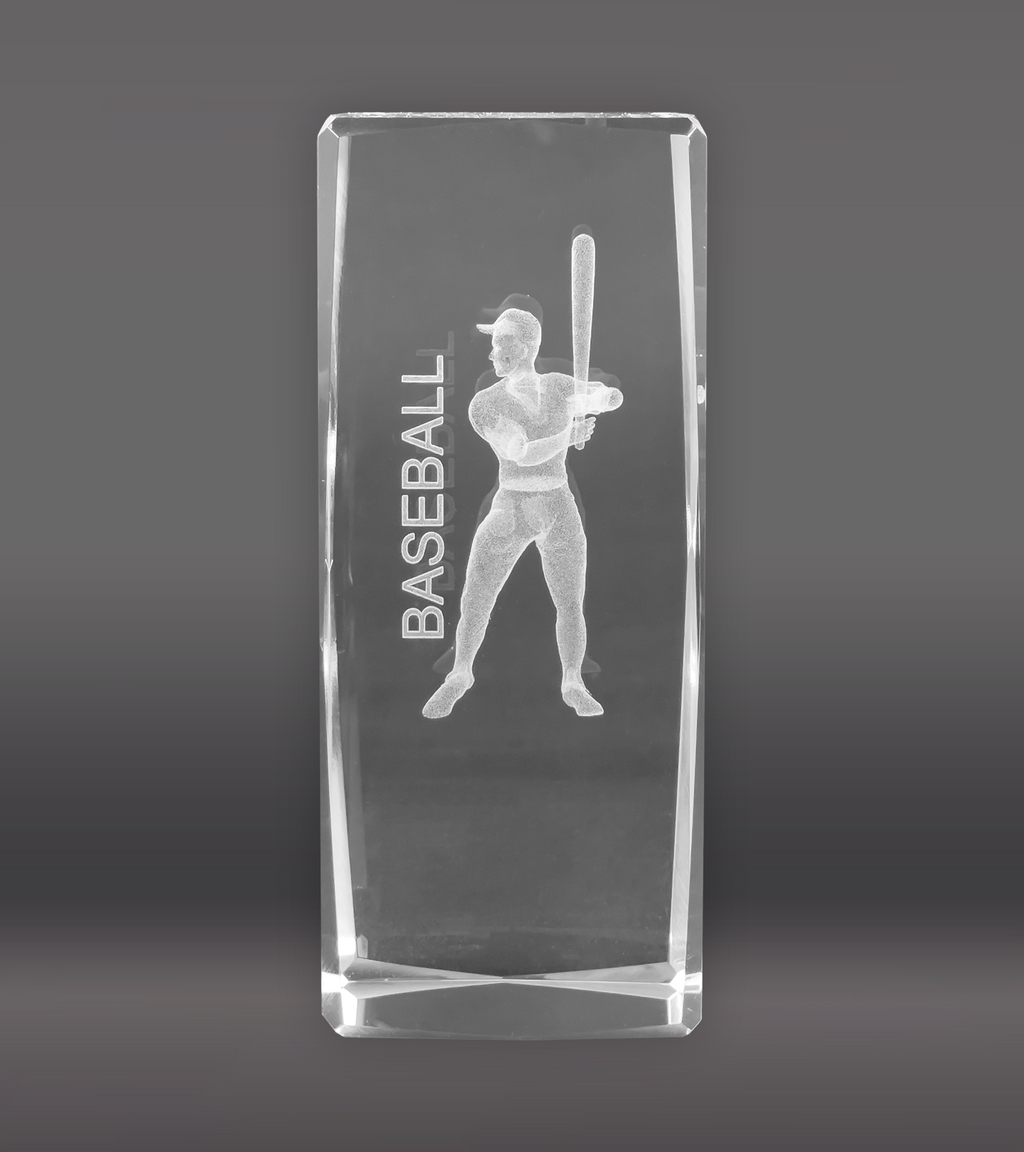 3D Sports Baseball Crystal Trophy - Baseball Trophies