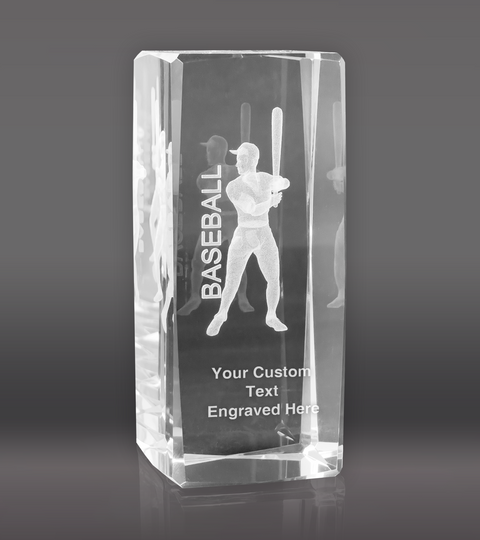 3D Sports Baseball Crystal Trophy - Baseball Trophies