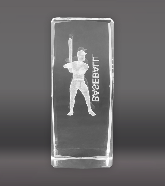 3D Sports Baseball Crystal Trophy - Baseball Trophies