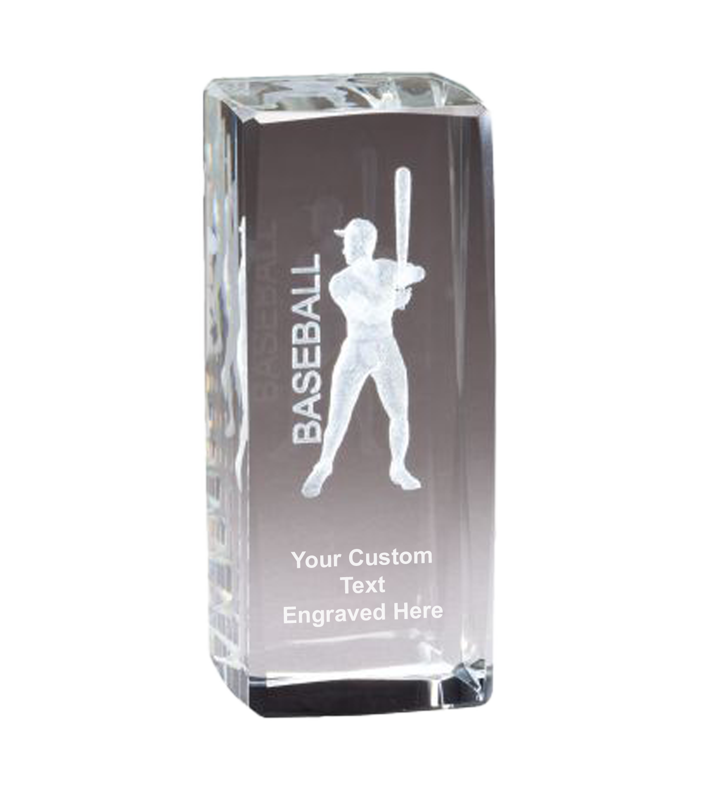 3D Sports Baseball Crystal Trophy - Baseball Trophies