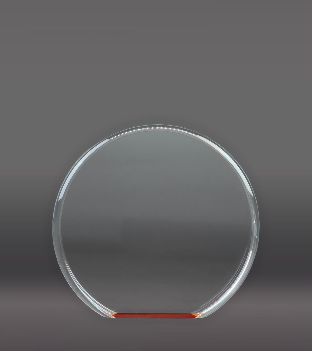 Laser Engraved Red Circle Acrylic Award