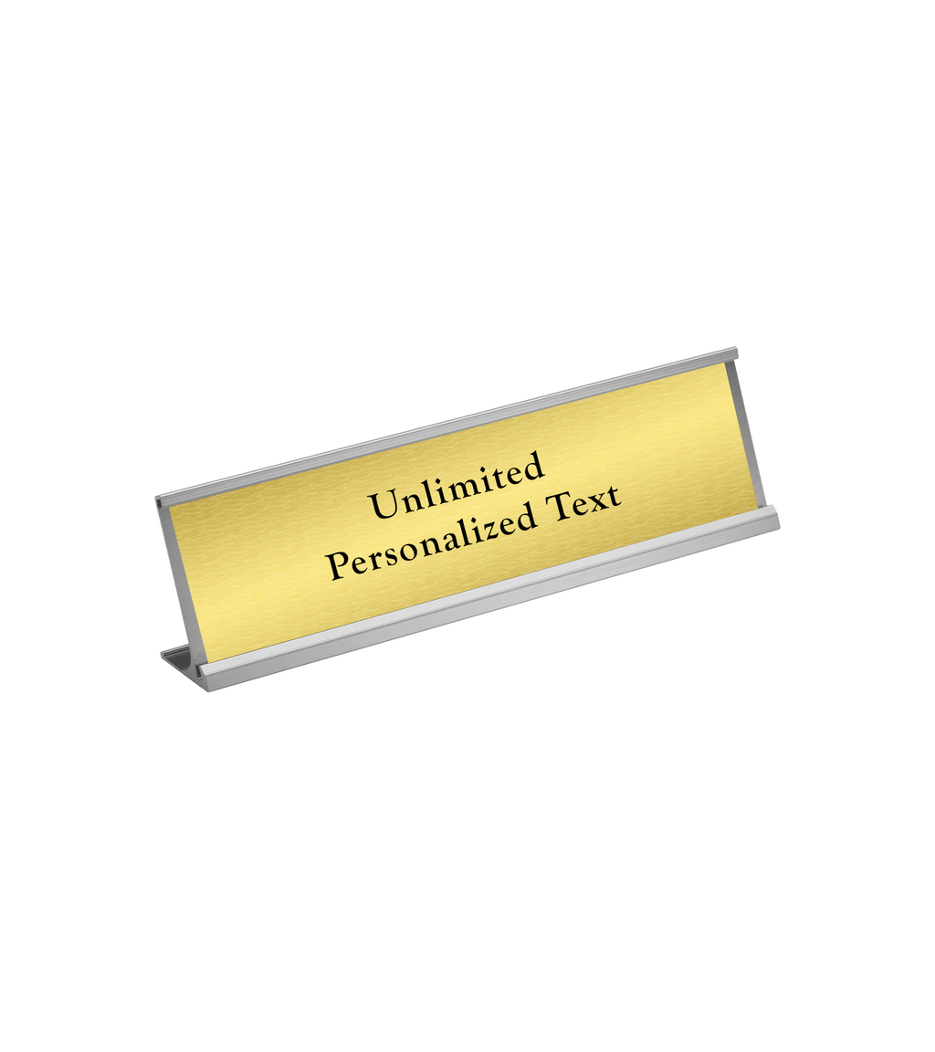 Silver Desk Name Plate Holder