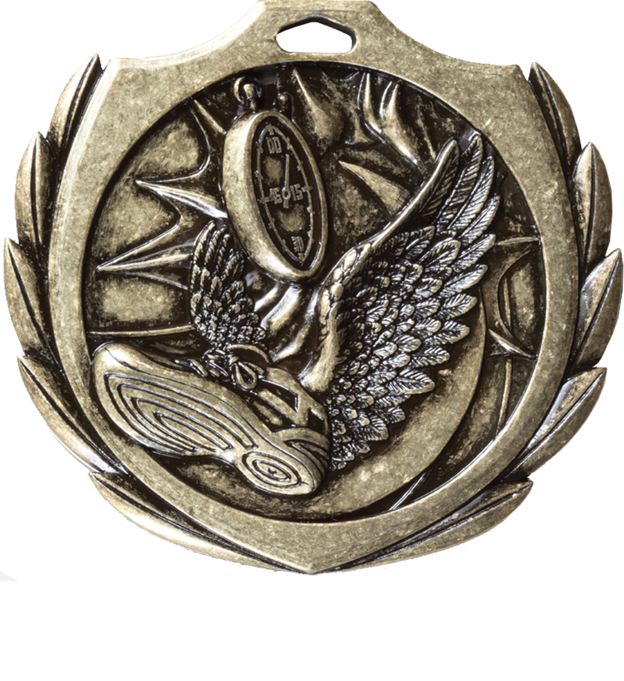 Burst Wreath Track Medal