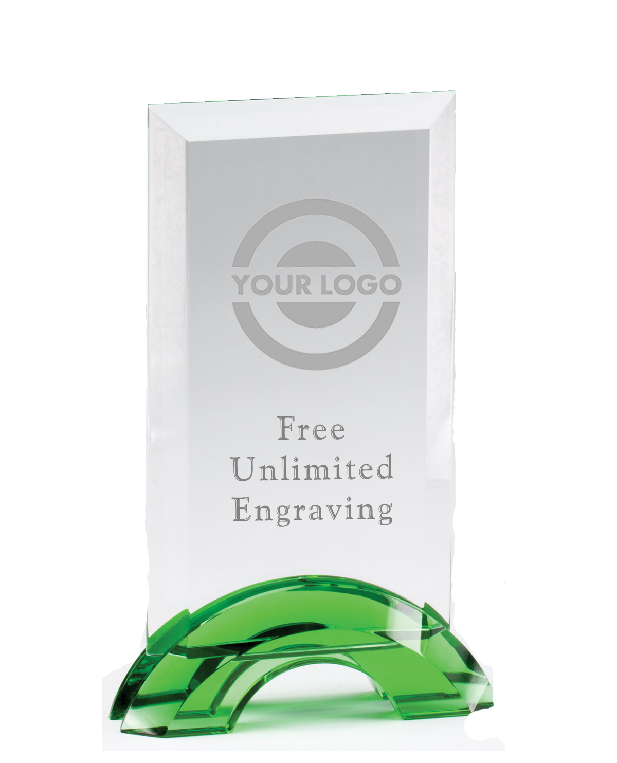 Rectangle Glass With Green Base