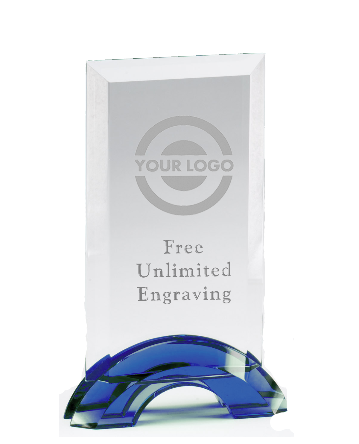 Rectangle Glass With Blue Base