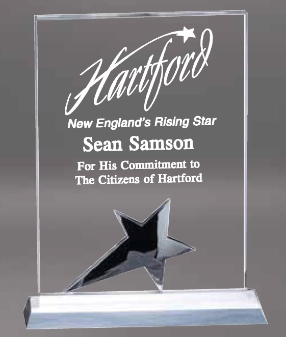 Rectangle Crystal Star Award