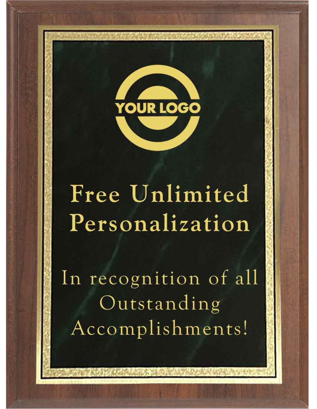 Green Double Border Mist Plaques