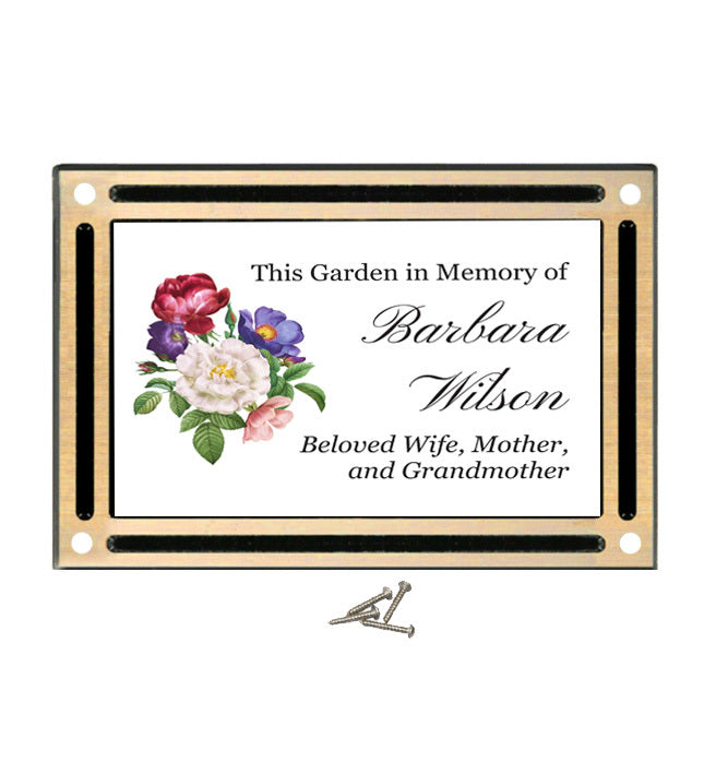 Color Printed Gold Cast Aluminum Plaque w/ Screws