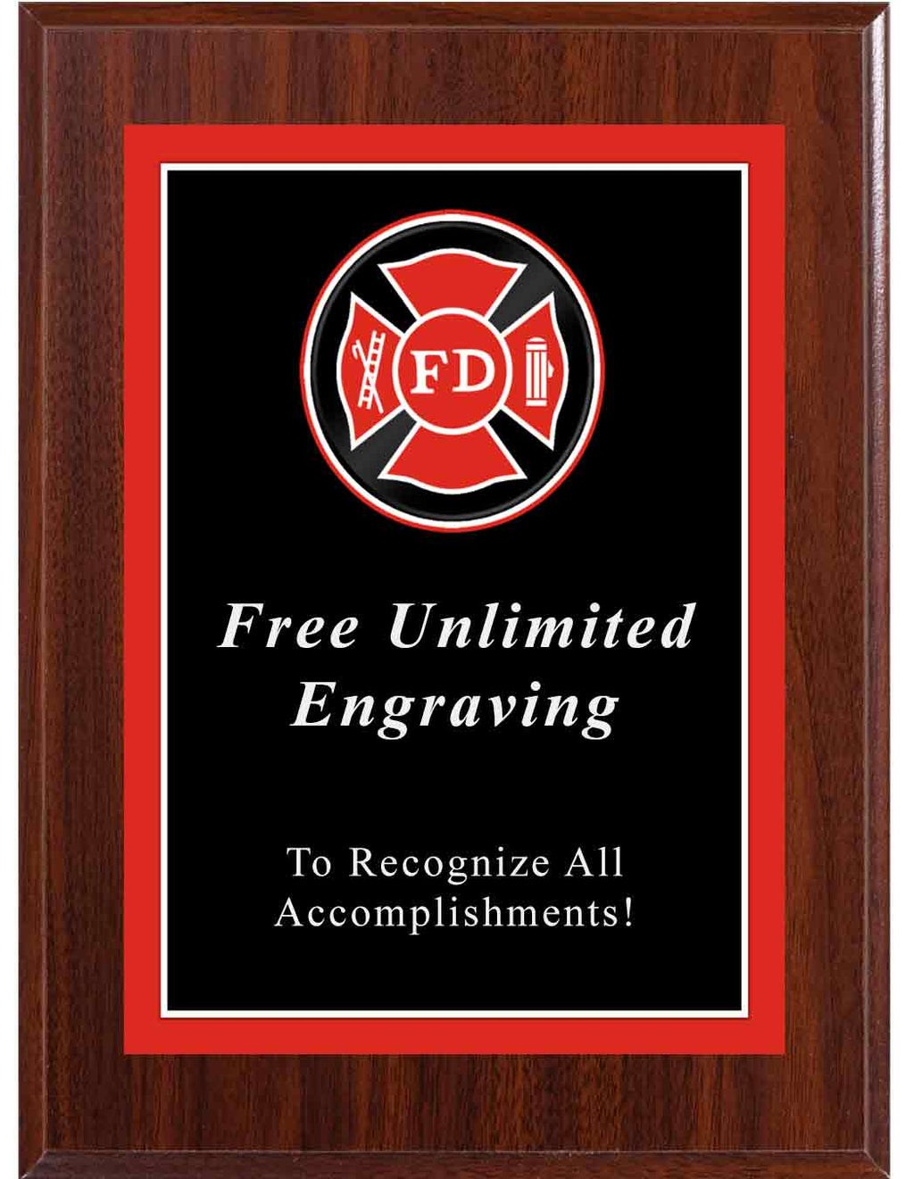 Sport Photo Fire Department Plaque