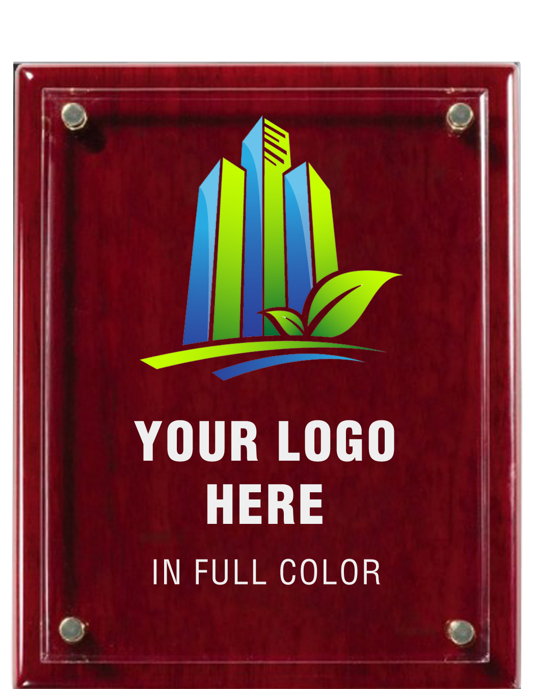 Color Printed Rosewood Floating Acrylic Plaque