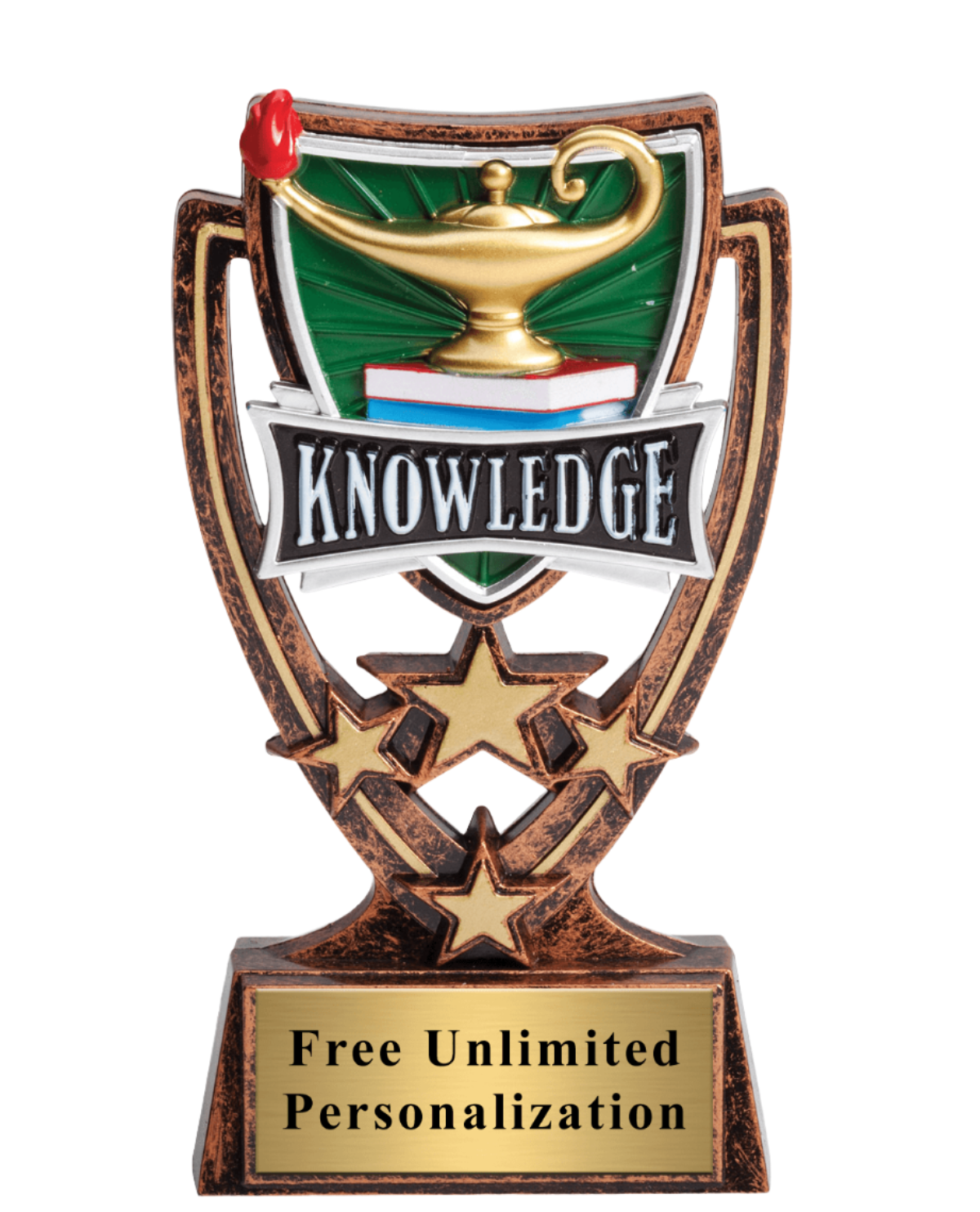 Four Star Lamp of Knowledge Trophy