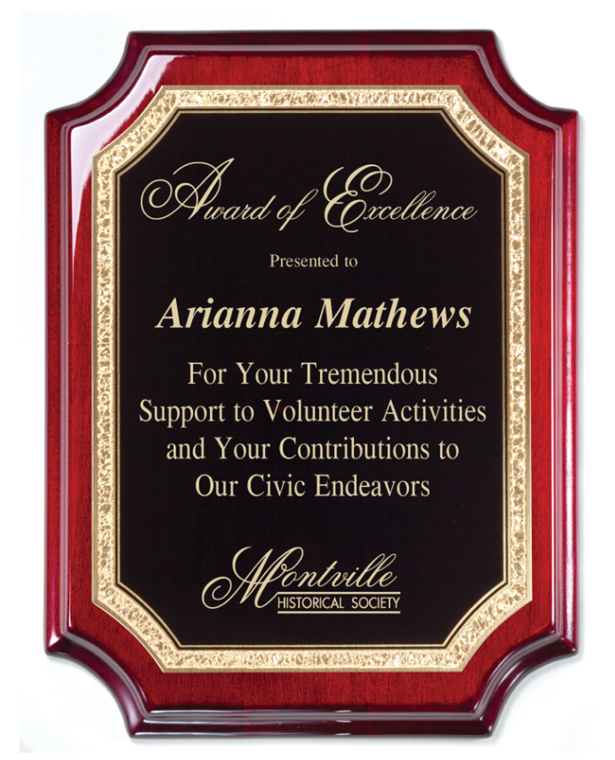 Classic Rosewood Notched Plaque