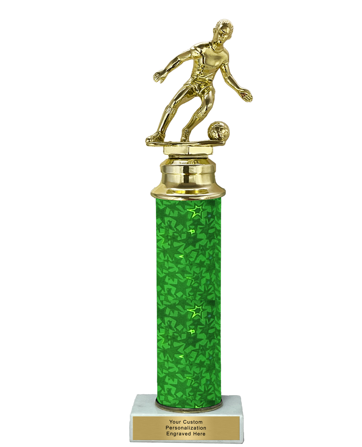 StarBlast Column Male Soccer Trophy