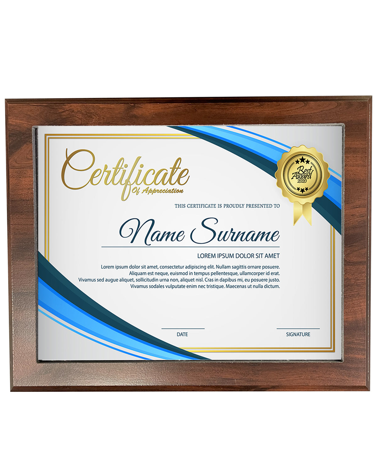 Cherry Slide in Certificate Plaque