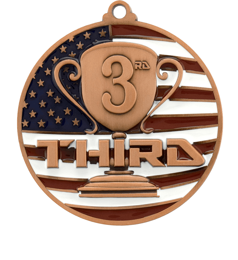 USA Flag 3rd Place Medal