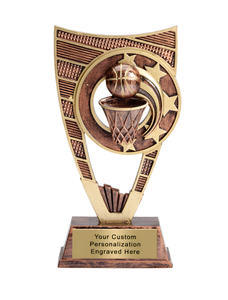 Basketball Trophies - 9 inch Motion Shield Basketball Trophy