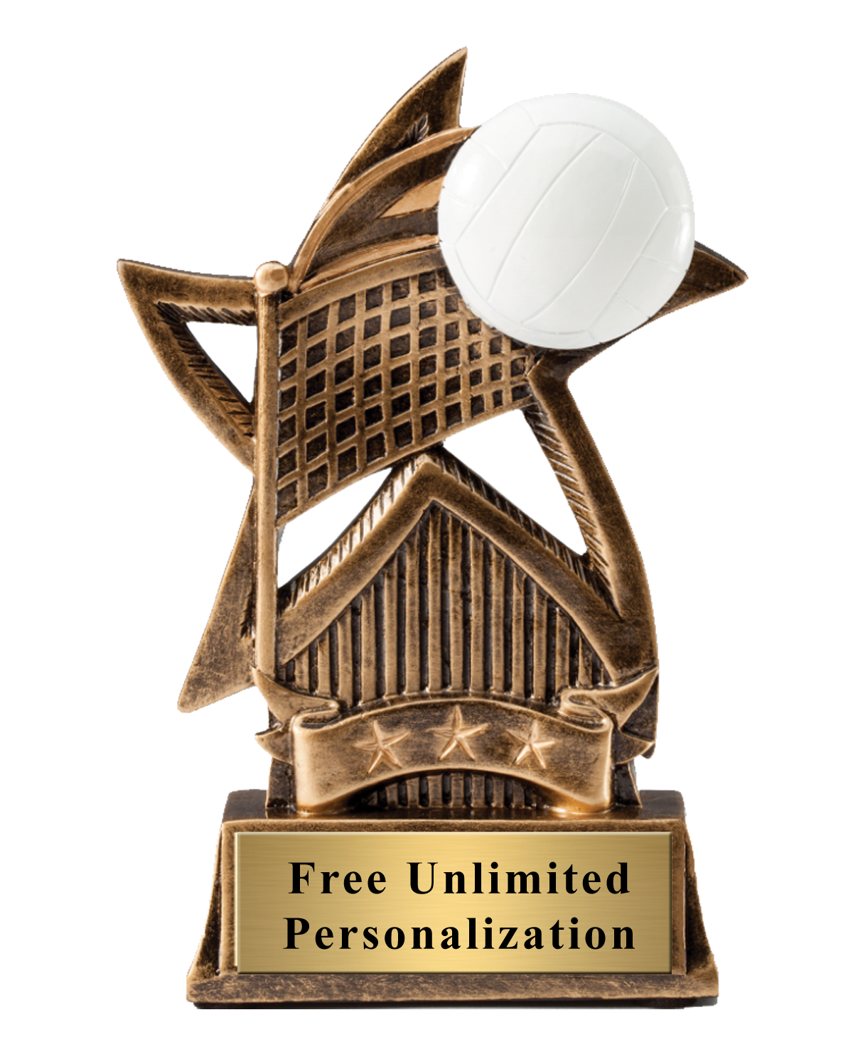 Sweeping Star Volleyball Trophy