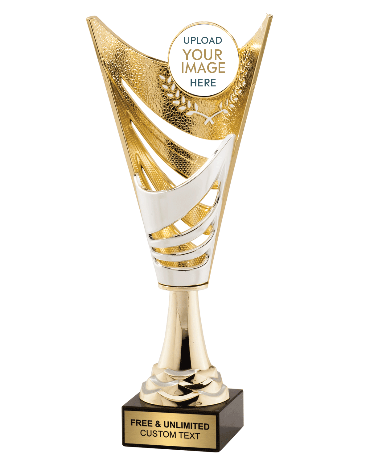 White Accent Gold Custom Insert Cup