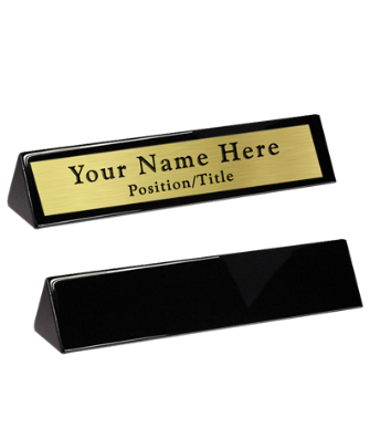 Black Wood Name Block With Plate
