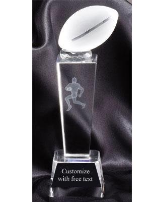 Sports Crystal Football Trophy