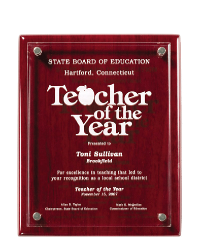 Laser Engraved Rosewood Floating Acrylic Plaque